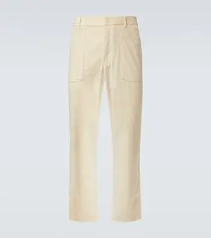 Brioni Cotton And Wool Corduroy Straight Pants - White