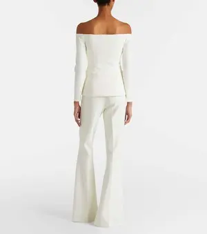 Safiyaa Bridal Kamile Off-shoulder Crêpe Jacket