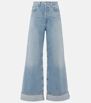 AGOLDE Dame High-rise Wide-leg Jeans - Blue