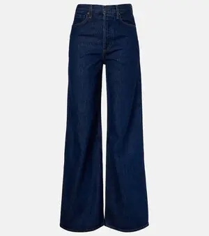 AGOLDE Dame High-rise Wide-leg Jeans - Blue