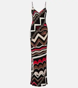 Emilio Pucci Istrice Silk Slip Dress Multicoloured