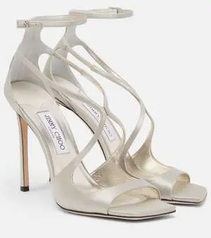 JIMMY CHOO Azia 110 Satin Sandals - Silver