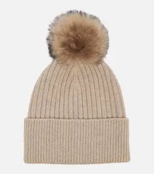 Moncler Shearling-trimmed Cashmere Beanie