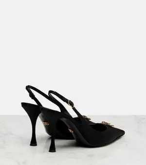 Dolce & Gabbana Devotion 90 Satin Slingback Pumps