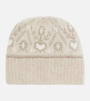 Khaite Avers Fair Isle Cashmere Beanie - Beige