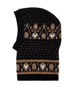 Khaite Caspian Fair Isle Cashmere Hood - Black
