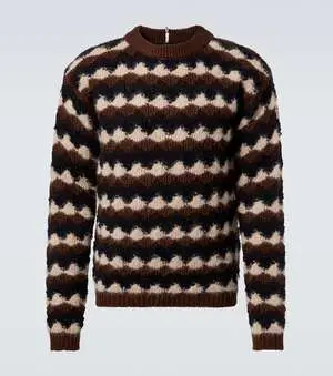 Moncler Striped Wool And Alpaca-blend Sweater