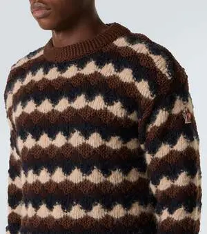 Moncler Striped Wool And Alpaca-blend Sweater