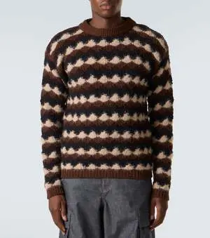 Moncler Striped Wool And Alpaca-blend Sweater