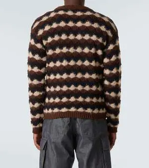 Moncler Striped Wool And Alpaca-blend Sweater