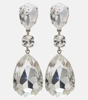 Dolce & Gabbana Crystal-embellished Clip-on Earrings - Silver