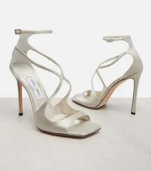 JIMMY CHOO Azia 110 Satin Sandals - Silver