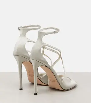 JIMMY CHOO Azia 110 Satin Sandals - Silver