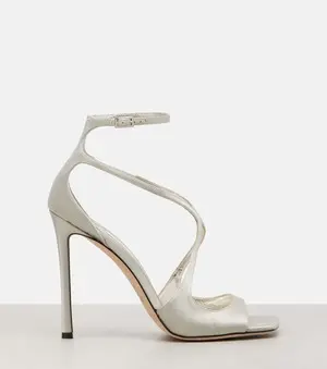 JIMMY CHOO Azia 110 Satin Sandals - Silver