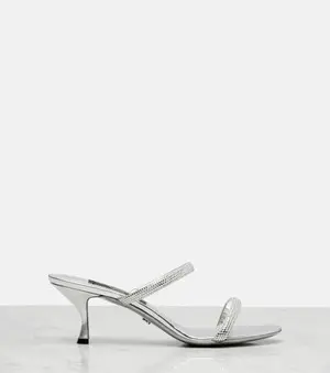 Dolce & Gabbana Crystal-embellished Satin Mules
