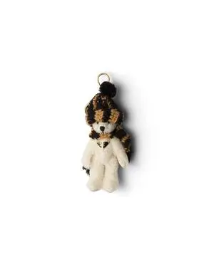 Prada Teddy Keychain Charm - Brown