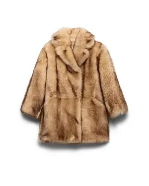Prada Shearling Caban Jacket - Neutral
