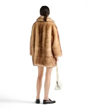 Prada Shearling Caban Jacket - Neutral