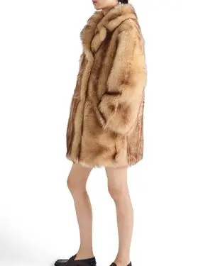 Prada Shearling Caban Jacket - Neutral