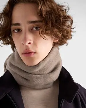 Prada Cashmere And Wool Scarf - Taupe/cloudy Gray