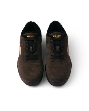 Prada Downtown Suede Sneakers - Grey