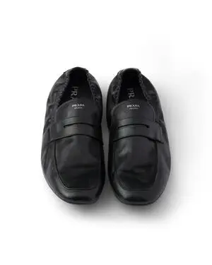 Prada Shuffle Antiqued Leather Loafers - Black