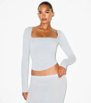 SKIMS Smooth Layers Square Neck Top - Mist