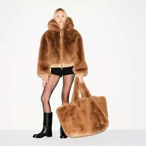 SKIMS Faux Fur Jumbo Tote - Camel