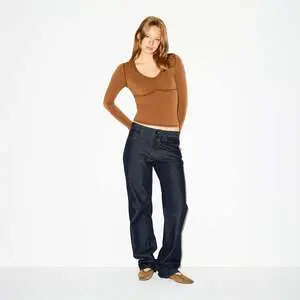 SKIMS Cotton Jersey Shirred Bust Long Sleeve - Chai