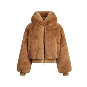 SKIMS Faux Fur Zip-up Jacket - Camel