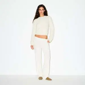 SKIMS Brushed Alpaca Crewneck Sweater - Egret