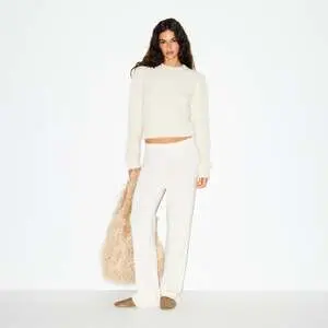 SKIMS Brushed Alpaca Crewneck Sweater - Egret