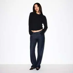 SKIMS Wool Cashmere Crewneck Sweater - Onyx