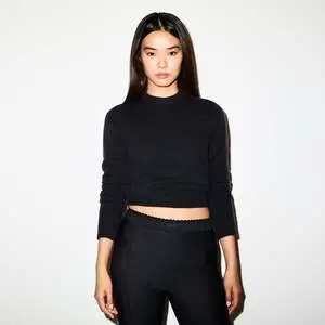 SKIMS Wool Cashmere Crewneck Sweater - Onyx