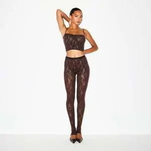 SKIMS Knit Lace Stirrup Legging - Espresso