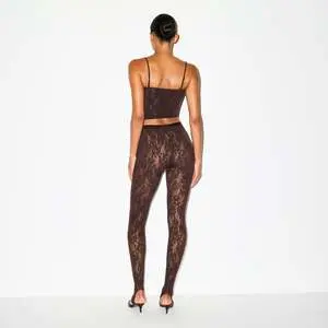 SKIMS Knit Lace Stirrup Legging - Espresso