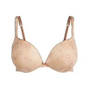 SKIMS Ultimate Picot Teardrop Push Up Bra - Sand Lace Print