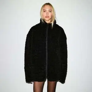 SKIMS Faux Fur Oversized Jacket - Onyx