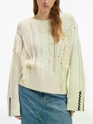 BOSS Cable-knit Fringe Sweater