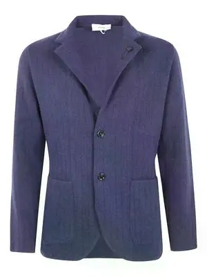 LARDINI Pinstripe Button Blazer