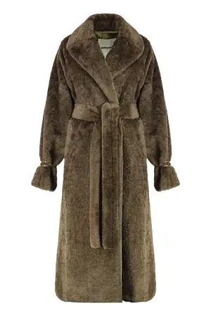 DARKPARK Madison Eco-Fur Trench Coat - Green