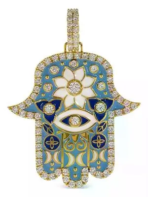 BUDDHA MAMA 20k Yellow Large Hamsa Diamond Pendant - Gold