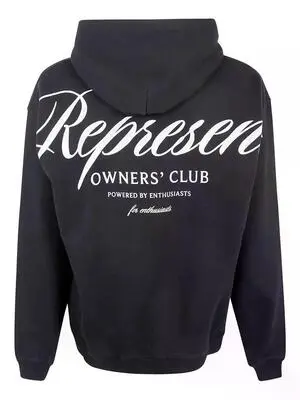 REPRESENT Logo-print Hoodie - Black