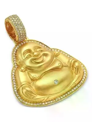 BUDDHA MAMA 20k Yellow Large Happy Buddha Pendant - Gold