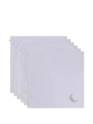 CATHERINE DENOUAL Crescent Embroidered Napkin - White