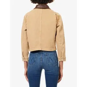 MOTHER The Workwear Cropped Stretch-denim Jacket
