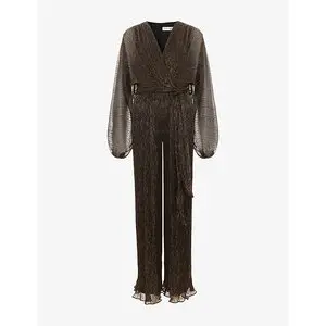 PHASE EIGHT Woven Wrap-front Jumpsuit - Gold