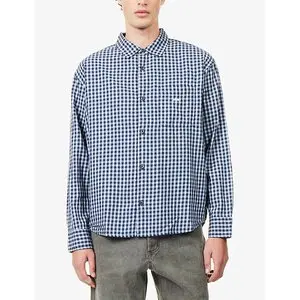 Obey Check-pattern Logo-embroidered Cotton Shirt