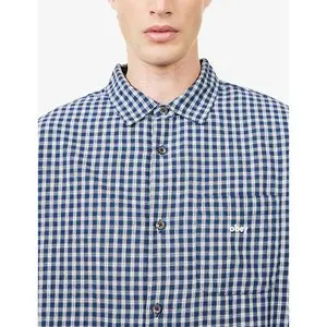 Obey Check-pattern Logo-embroidered Cotton Shirt