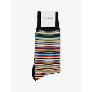 Paul Smith Signature Striped Cotton-blend Crew Socks - Multicolour
